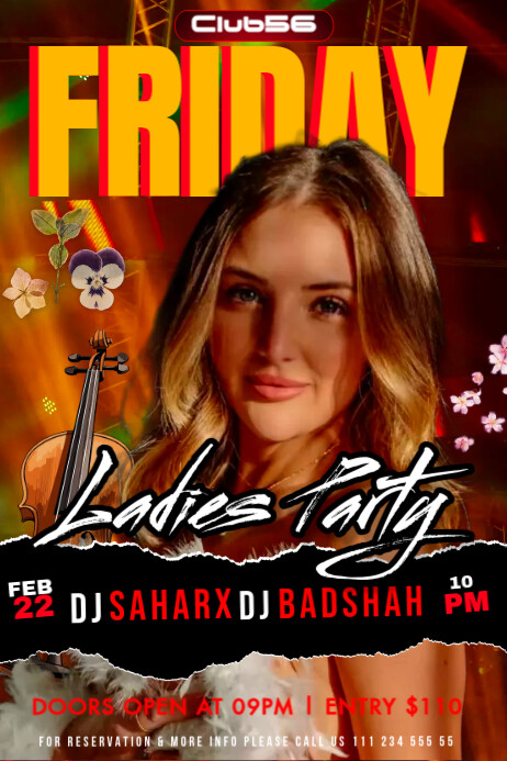 Plantilla de Black Maximalist Ladies Night Poster | PosterMyWall