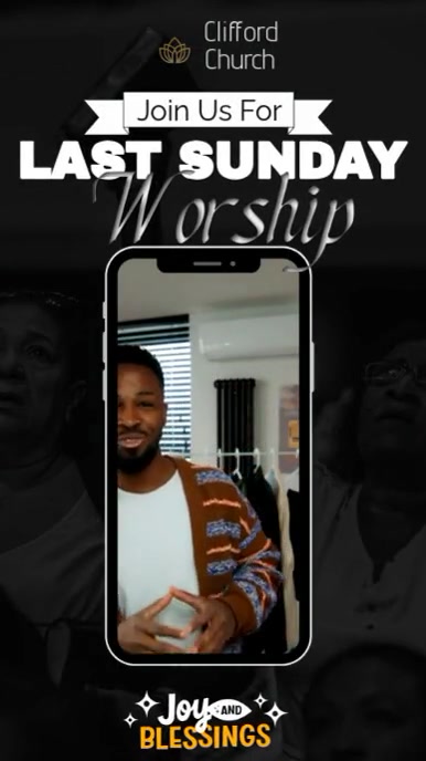 Black Maximalist Last Sunday Service Invitation Instagram Reel Template ...