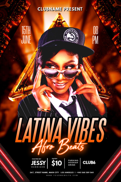 Black Maximalist Latin Party Banner 4' × 6' Template | PosterMyWall