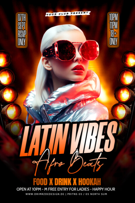 Black Maximalist Latin Vibes Party Banner 4' × 6' Template | PosterMyWall