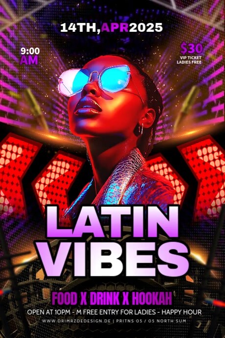 Plantilla de Black Maximalist Latin Vibes Party Poster | PosterMyWall