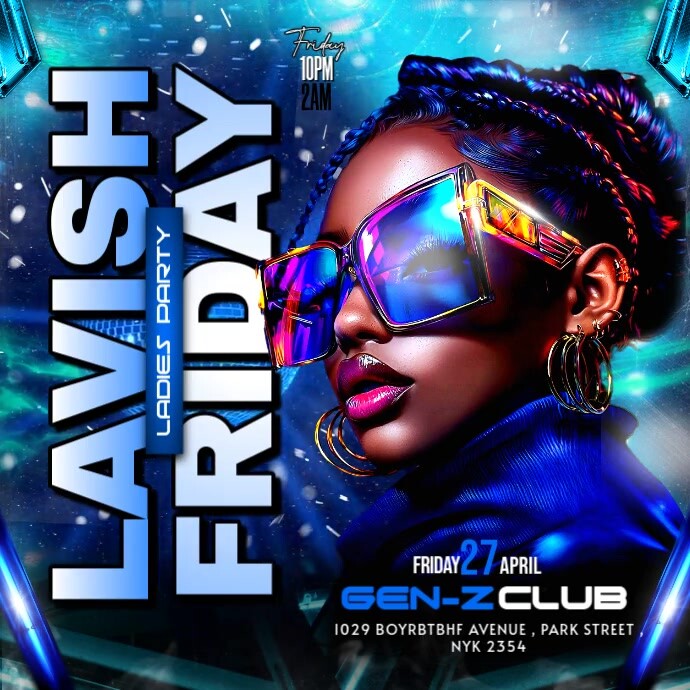Black Maximalist Lavish Friday Instagram Post Template | PosterMyWall