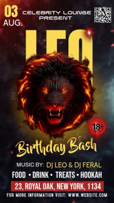 Black Maximalist Leo Zodiac Birthday Instagram Reel Template | PosterMyWall