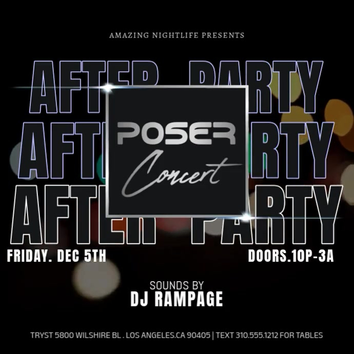 Black Maximalist Light Flare After Party Flyer Instagram Post Template ...