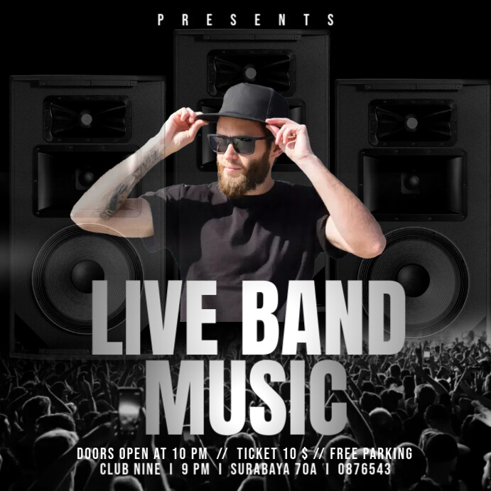 Black Maximalist Live Bad Music Instagram Pos Template | PosterMyWall