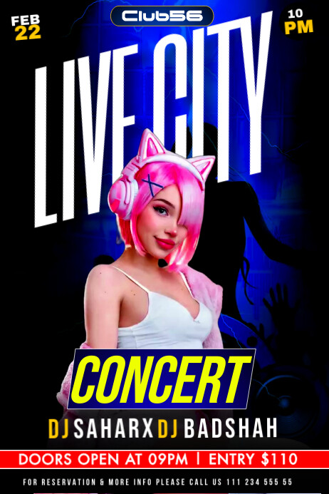 Black Maximalist Live City Concert Ads Poster Templat | PosterMyWall
