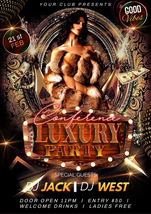 Plantilla de Black Maximalist Luxury Party Night Celebration A3 | PosterMyWall