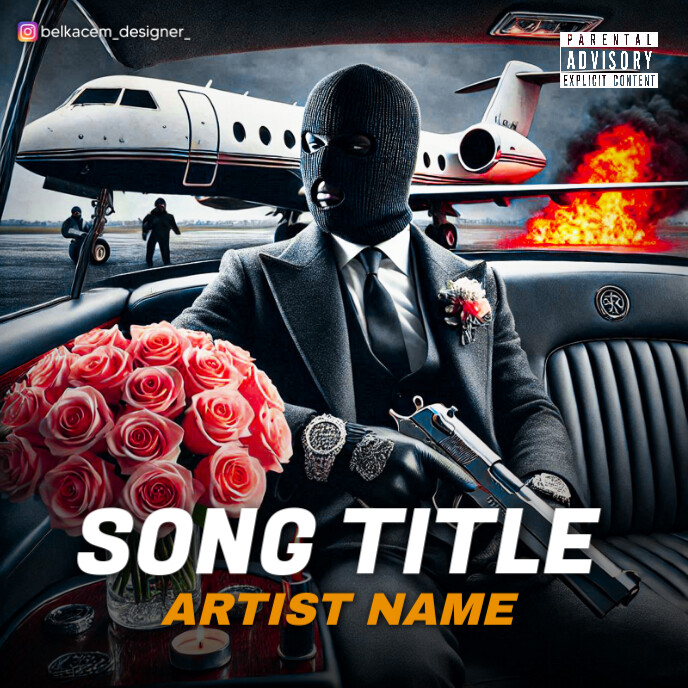 Black Maximalist Mafia Car Album Cover Template | PosterMyWall