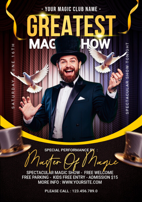 Copy of Black Maximalist Magic Show Flyer Or Poster Template | PosterMyWall