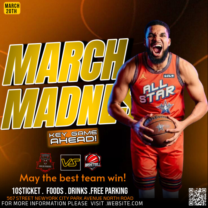 Black Maximalist March Madness Instagram Post Templat | PosterMyWall