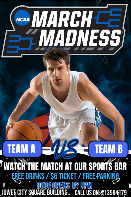 Black Maximalist March Madness Poster Template | PosterMyWall