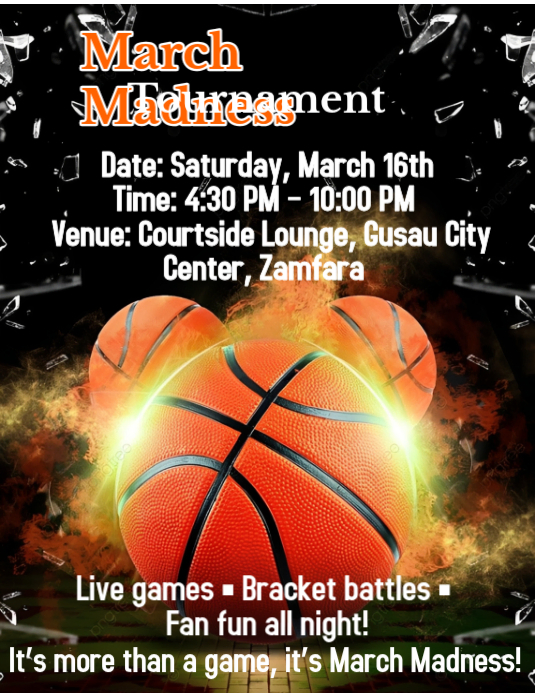 Black Maximalist March Madness Tournament Flyer (us Letter) Template ...