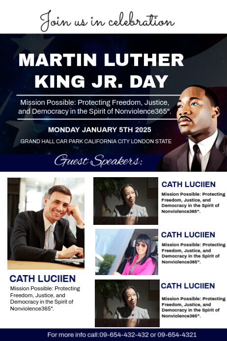 Black Maximalist Martin Luther King Day 2025 Events Template Poster ...