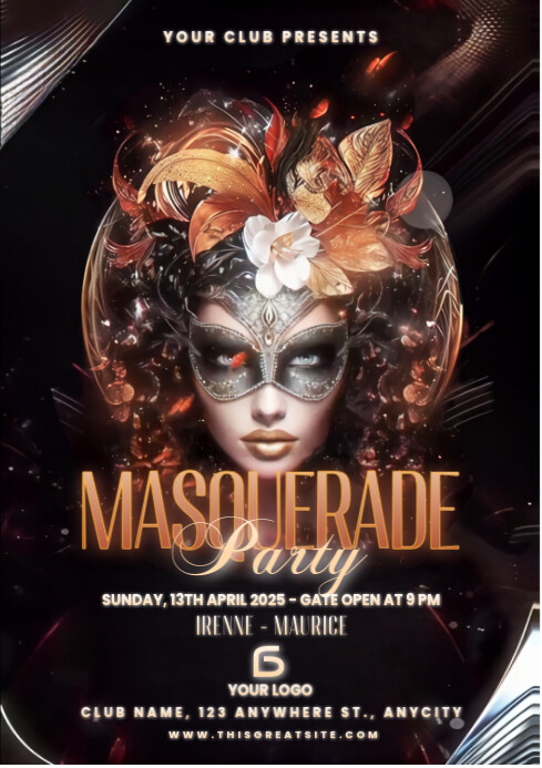 Copia de Black Maximalist Masquerade Party A4 | PosterMyWall