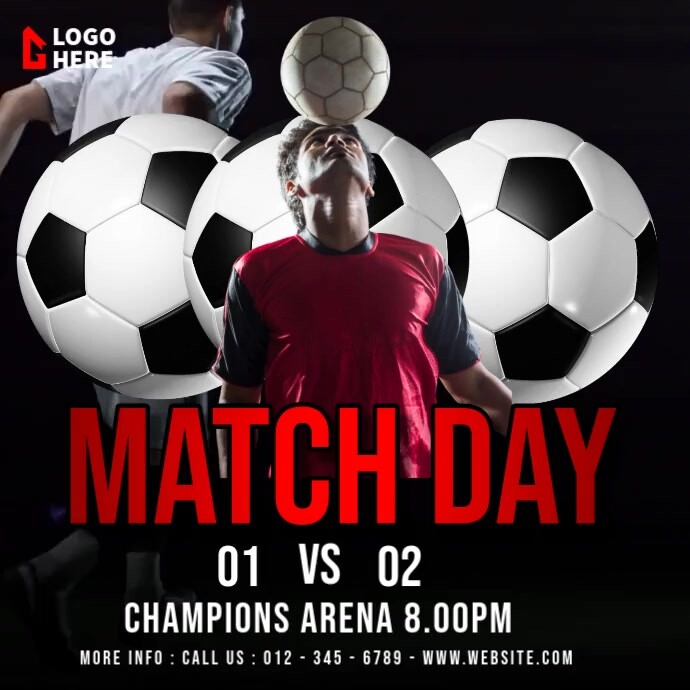 Copy of Black Maximalist Match Day Soccer Instagram | PosterMyWall