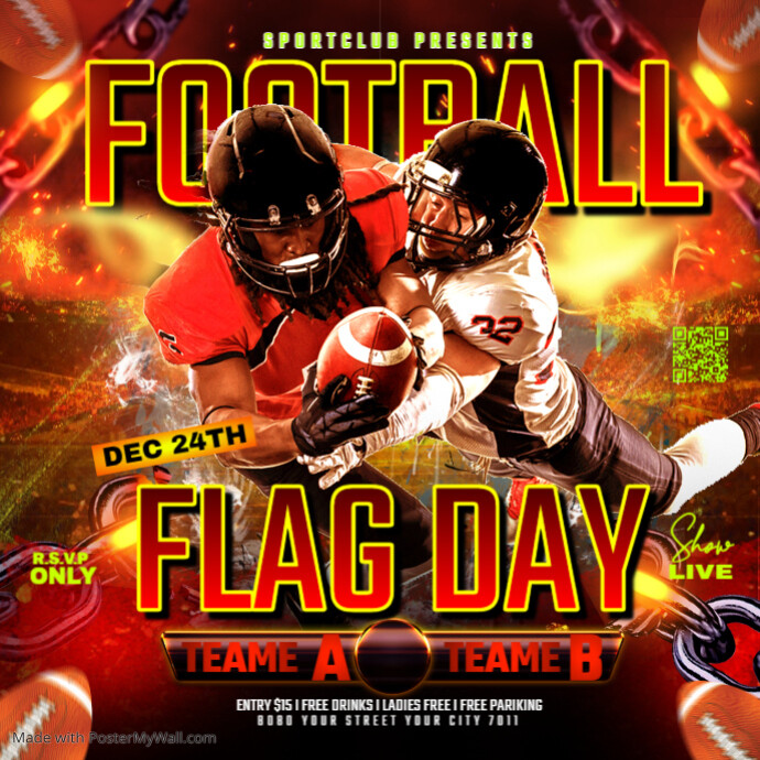 Black Maximalist Matchday Instagram Post Template | PosterMyWall