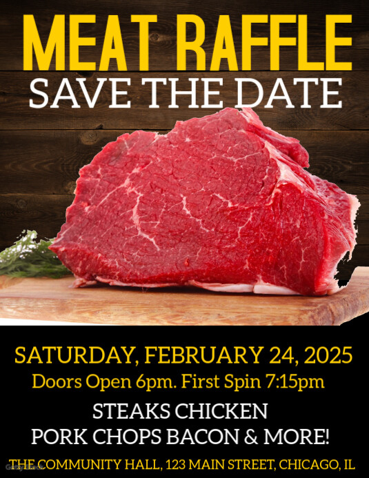 Copy of Black Maximalist Meat Raffle Flyer (us Letter) | PosterMyWall