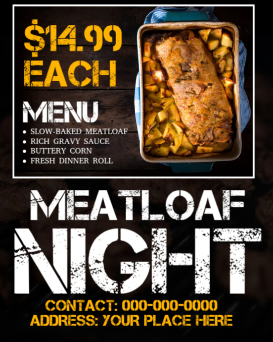 Plantilla de Black Maximalist Meatloaf Night Instagram Portrait ...