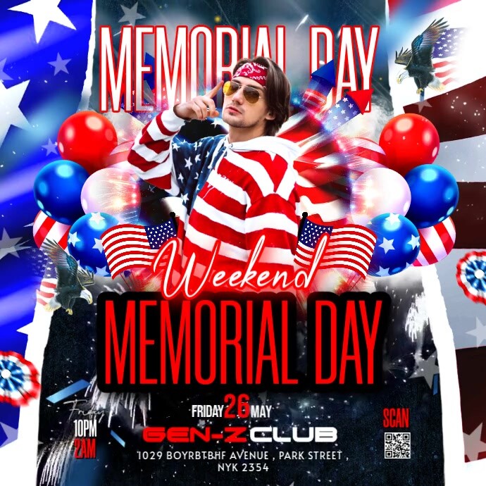 Copy of Black Maximalist Memorial Day Instagram Post | PosterMyWall