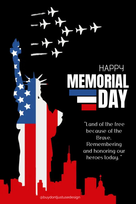 Black Maximalist Memorial Day Poster With Quo Templat | PosterMyWall