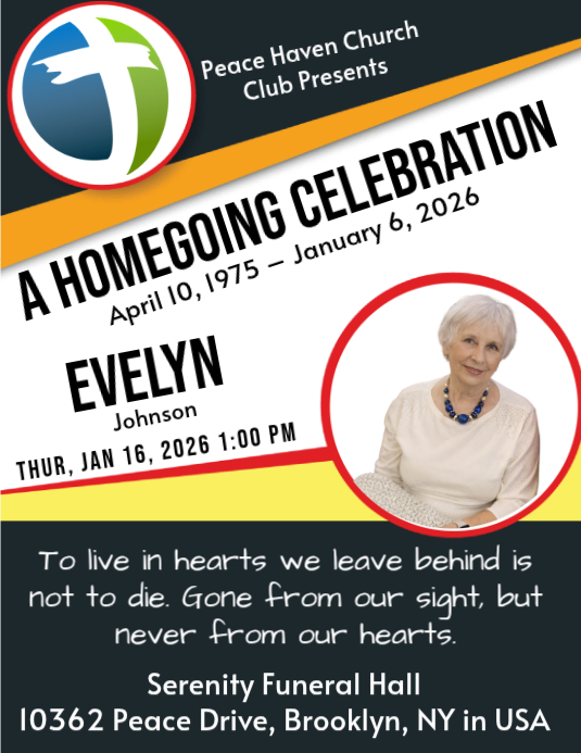 Black Maximalist Memorial Funeral Announcement Flyer Flyer (us Letter ...