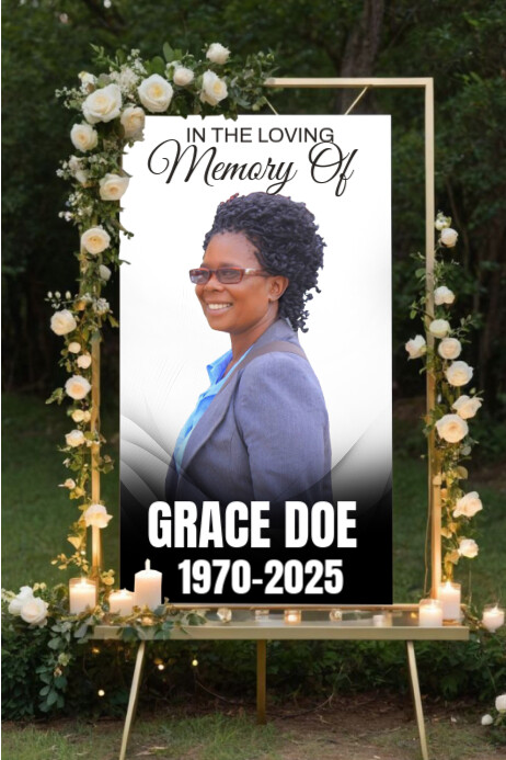 Copy of Black Maximalist Memorial Service Poster | PosterMyWall