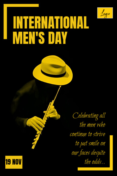 Black Maximalist Mens Day Poster Template | PosterMyWall