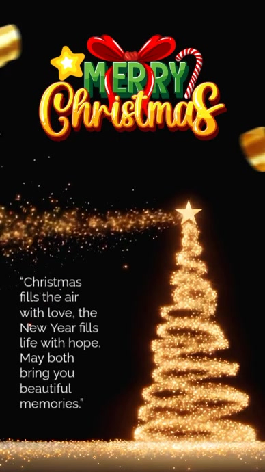 Black Maximalist Merry Christmas Greeting Card Design Tiktok Video ...