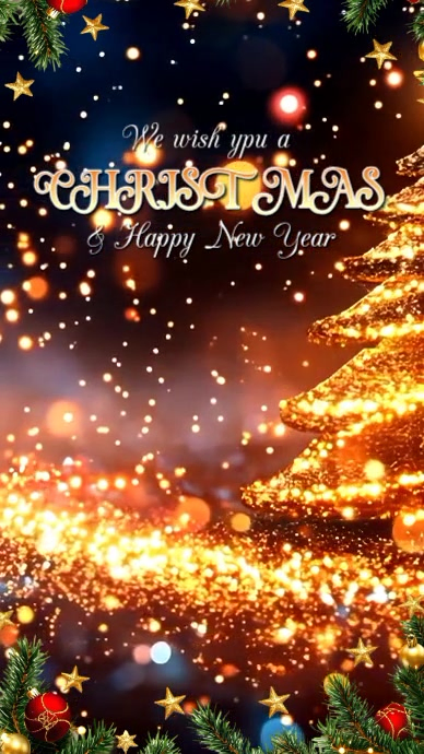 Plantilla de Black Maximalist Merry Christmas Online Card Video Ad ...