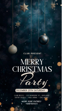 White Maximalist Merry Christmas Party Invitation Whatsapp Status ...