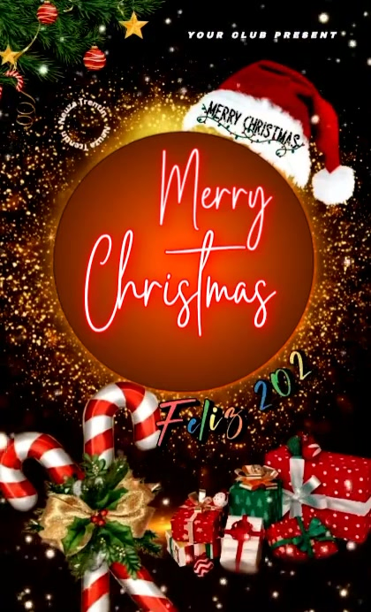 Black Maximalist Merry Christmas Party Us Legal Template | PosterMyWall