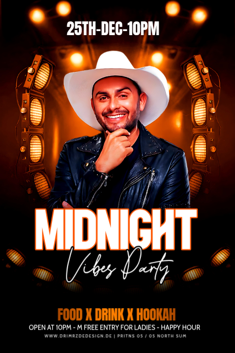 Black Maximalist Midnight Vibes Party Banner 4' × 6' Template ...