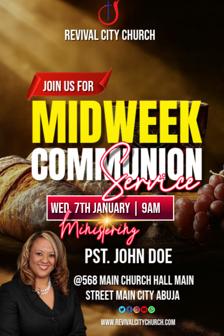 Plantilla de Black Maximalist Midweek Communion Service Poster ...