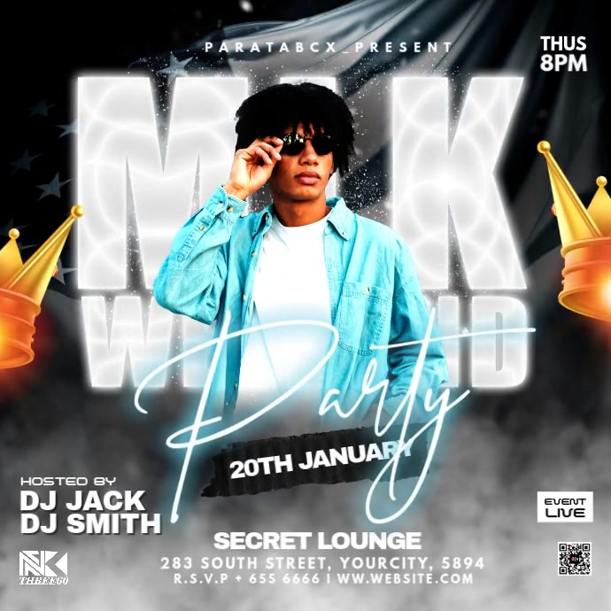 Black Maximalist Mlk Day Weekend Instagram Post Template | PosterMyWall