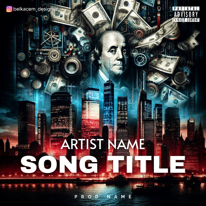 Black Maximalist Money Album Cover Template | PosterMyWall