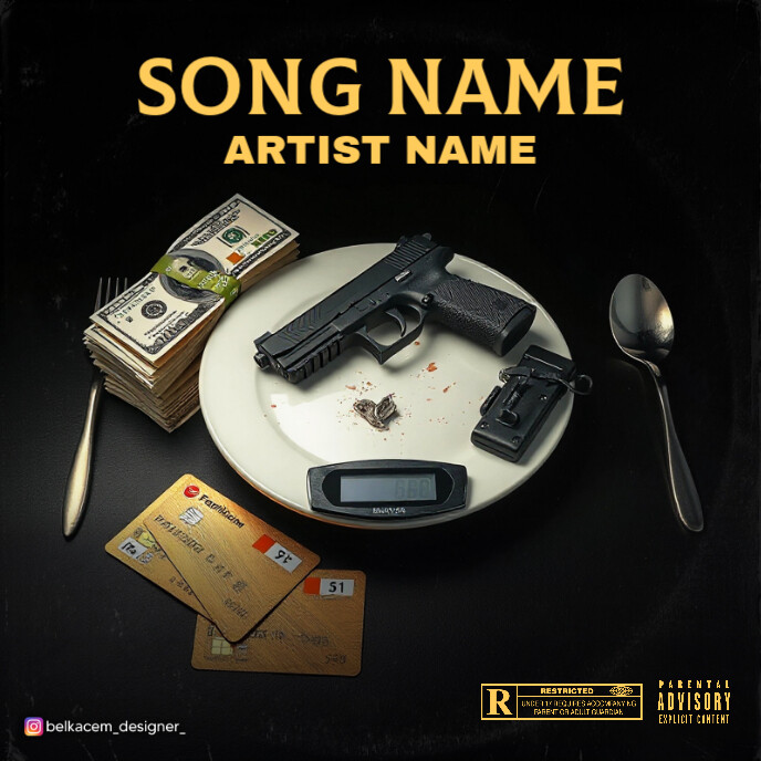 Plantilla de Black Maximalist Money And Card Album Cover | PosterMyWall