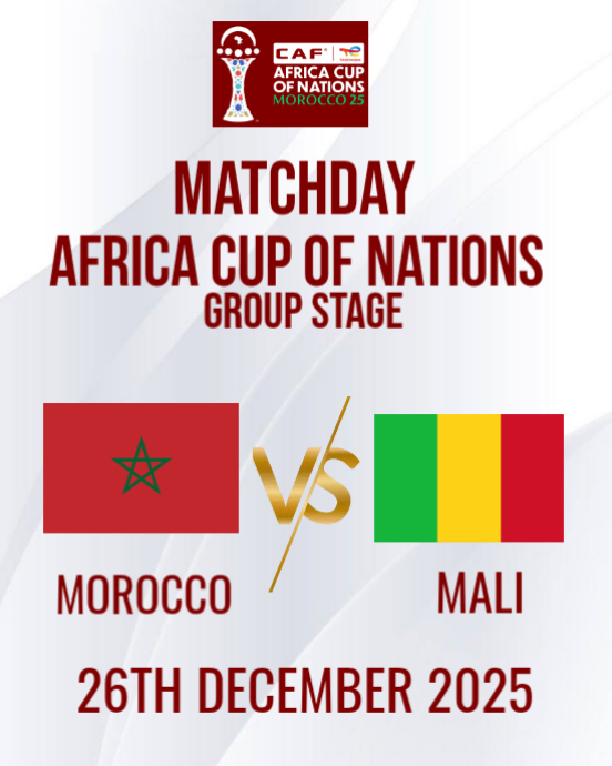 Plantilla de Black Maximalist Morocco Vs Mali Flyer Instagram Portrait ...