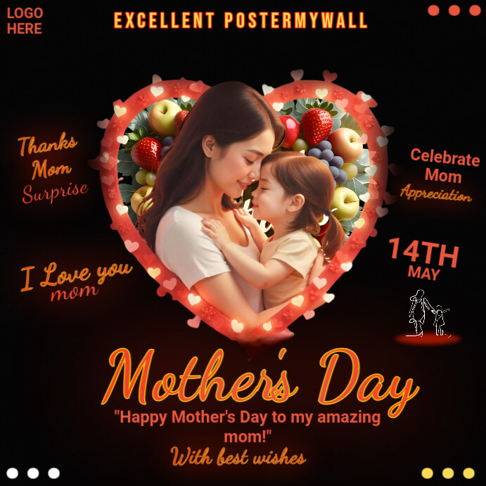 Black Maximalist Mother's Day Instagram Post Template | PosterMyWall