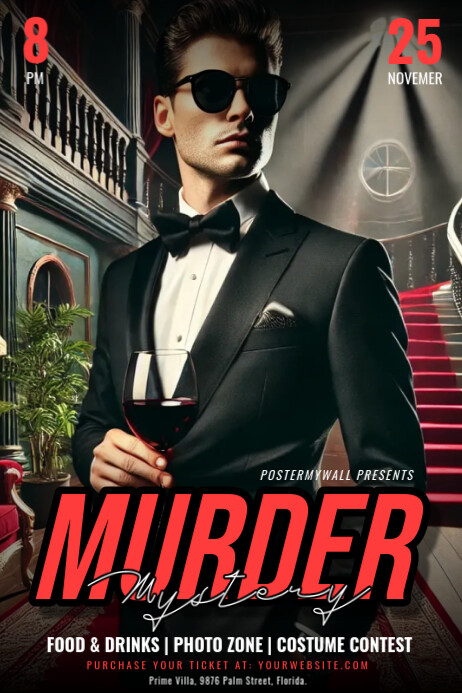 Black Maximalist Murder Mystery Poster Template | PosterMyWall