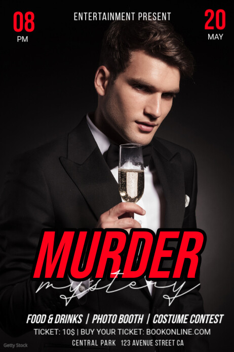 Plantilla de Black Maximalist Murder Mystery Poster Templa | PosterMyWall