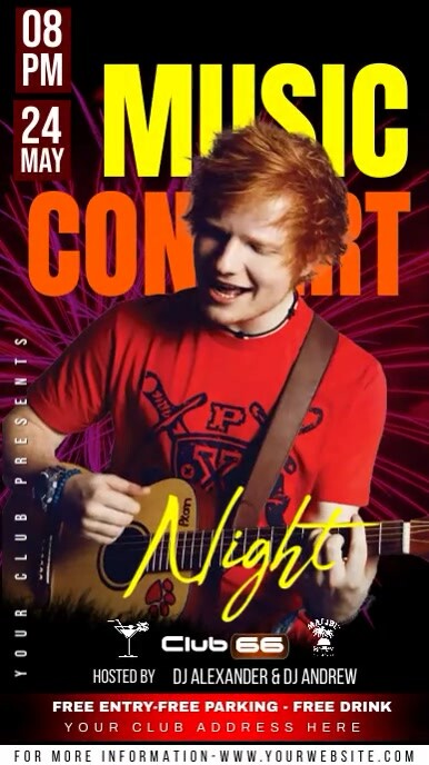 Black Maximalist Music Concert Night Instagra Templat | PosterMyWall