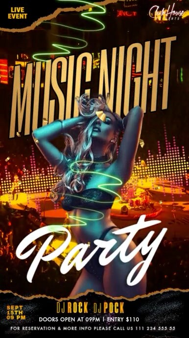 Black Maximalist Music Night Instagram Story Template | PosterMyWall