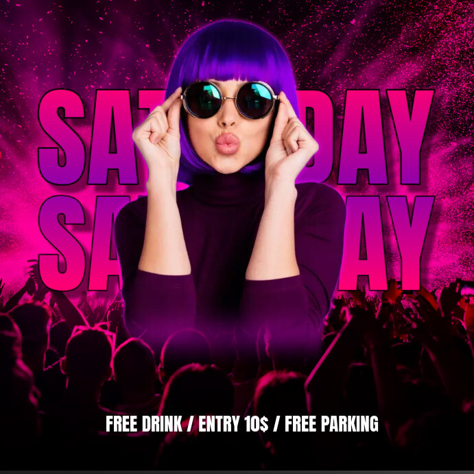 Black Maximalist Music Night Parrty Instagram Post Template | PosterMyWall