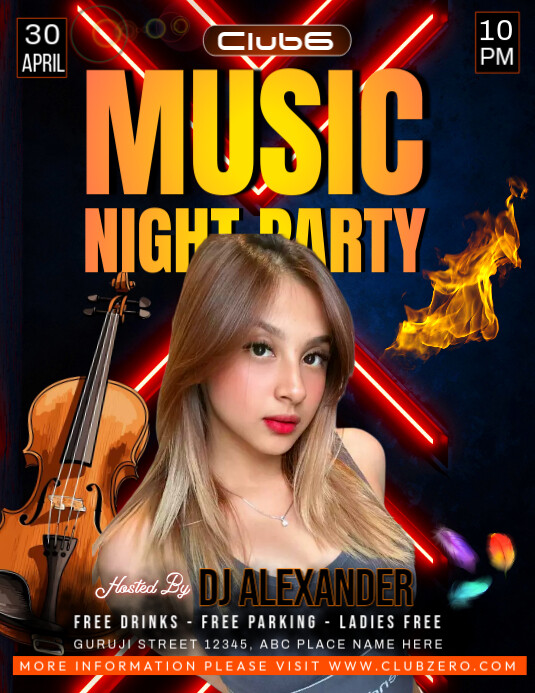 Black Maximalist Music Night Party Flyer (us Letter) Template | PosterMyWall