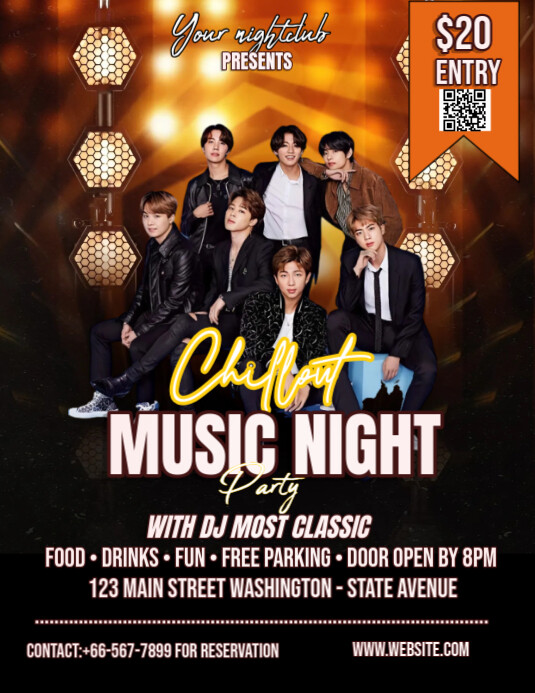 Black Maximalist Music Night Party Flyer Flyer (us Letter) Template ...