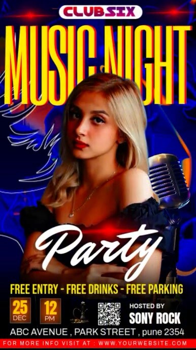 Black Maximalist Music Night Party Instagram Story Template | PosterMyWall