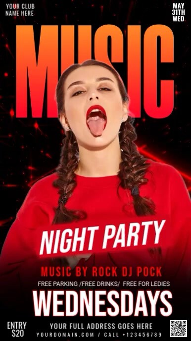 Black Maximalist Music Night Party Instagram Story Template | PosterMyWall