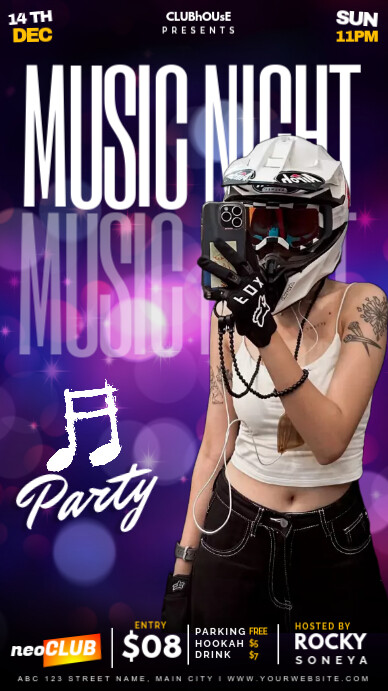Black Maximalist Music Night Party Instagram Story Template | PosterMyWall