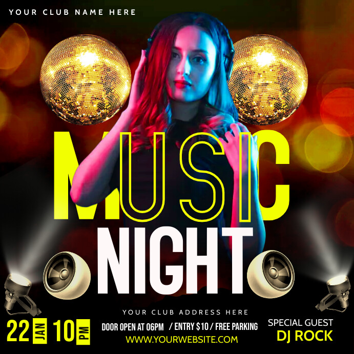 Black Maximalist Music Night Party Instagram Modelo | PosterMyWall