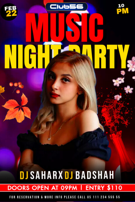 Black Maximalist Music Night Poster Template | PosterMyWall